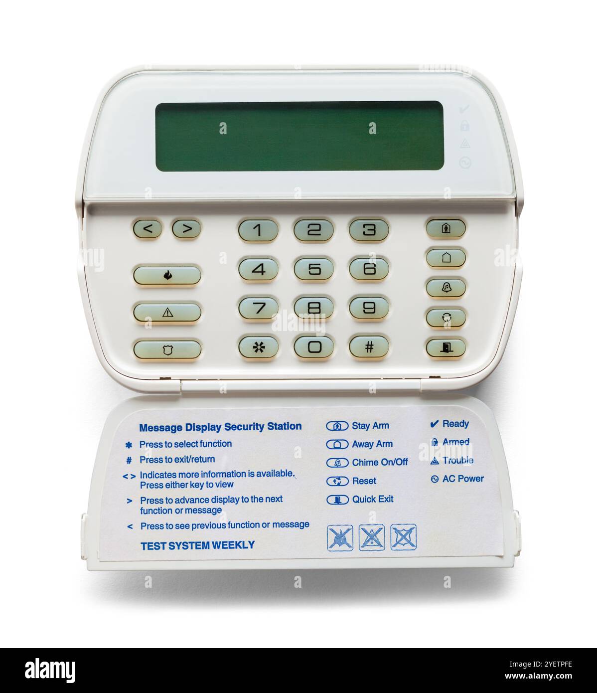 Security Alarm Keypad Cut Out on White Stock Photo - Alamy