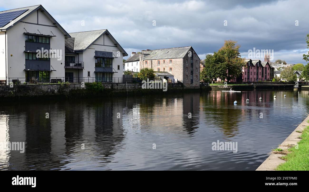 Reflections in the river Dart at Totnes, South Devon Stock Photo - Alamy