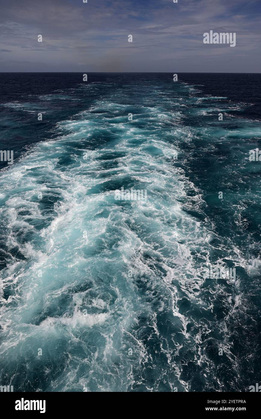 The propeller wash from a cruise ship at sea Stock Photo - Alamy