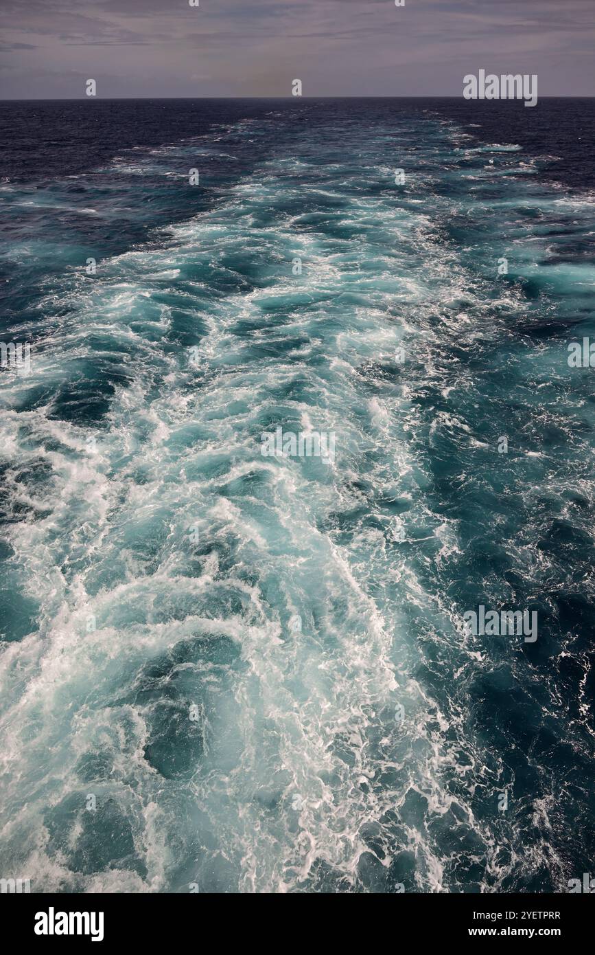 The propeller wash from a cruise ship at sea Stock Photo - Alamy