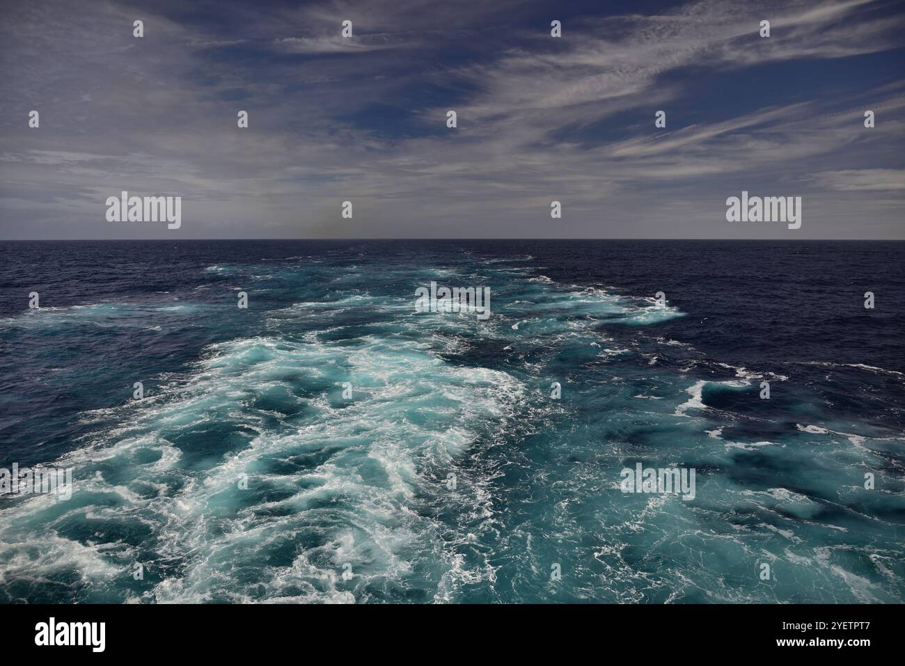 The propeller wash from a cruise ship at sea Stock Photo - Alamy
