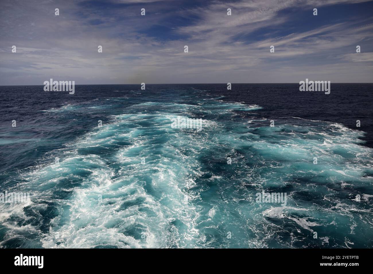 The propeller wash from a cruise ship at sea Stock Photo - Alamy