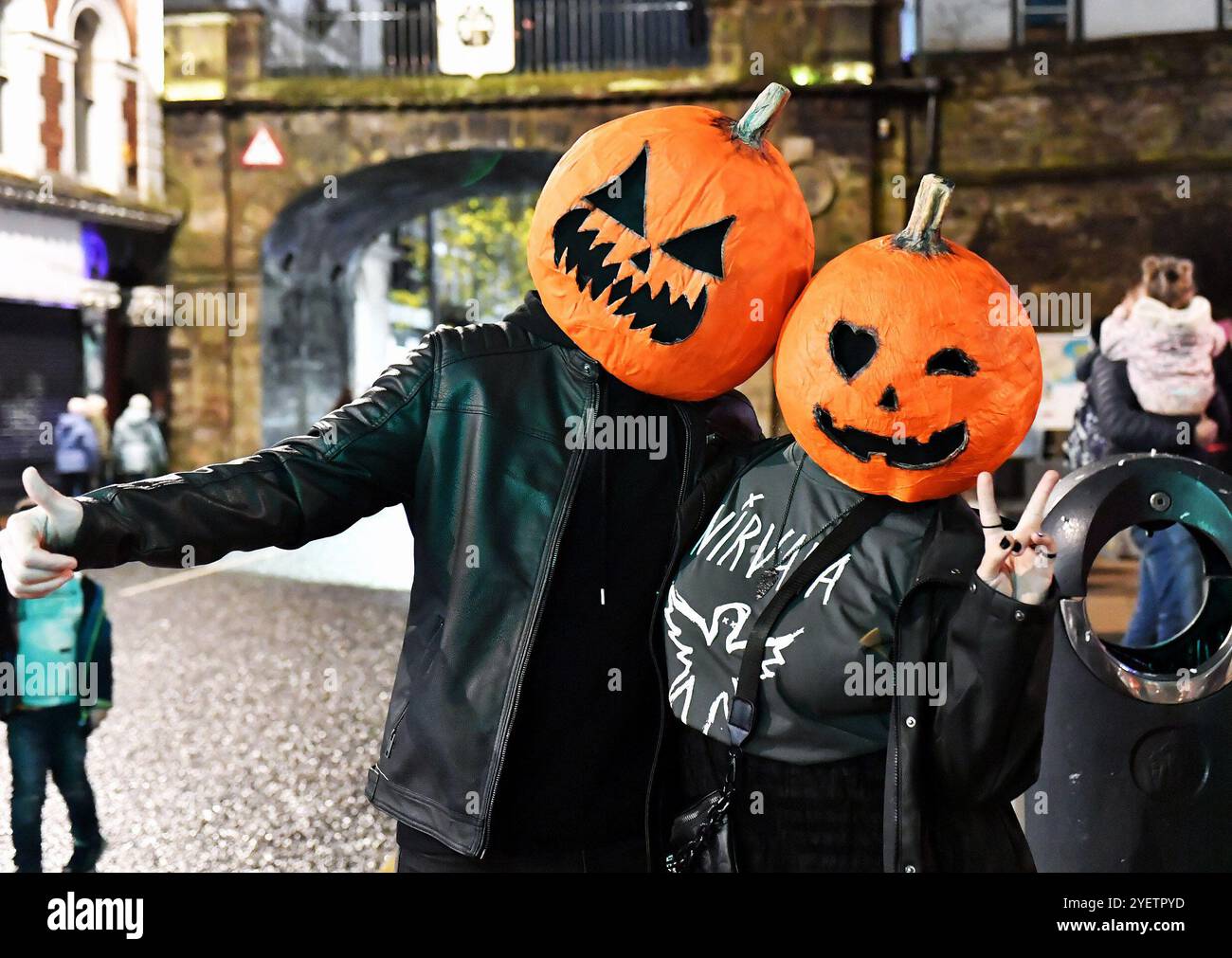 Revellers and performers at the 2024 Halloween carnival and parade in ...