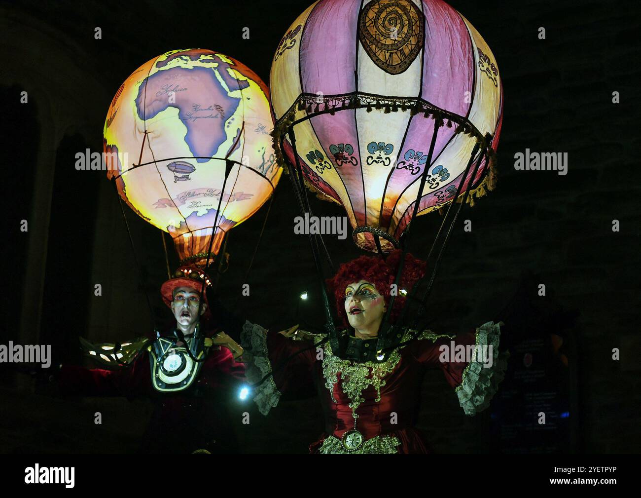 Revellers and performers at the 2024 Halloween carnival and parade in ...