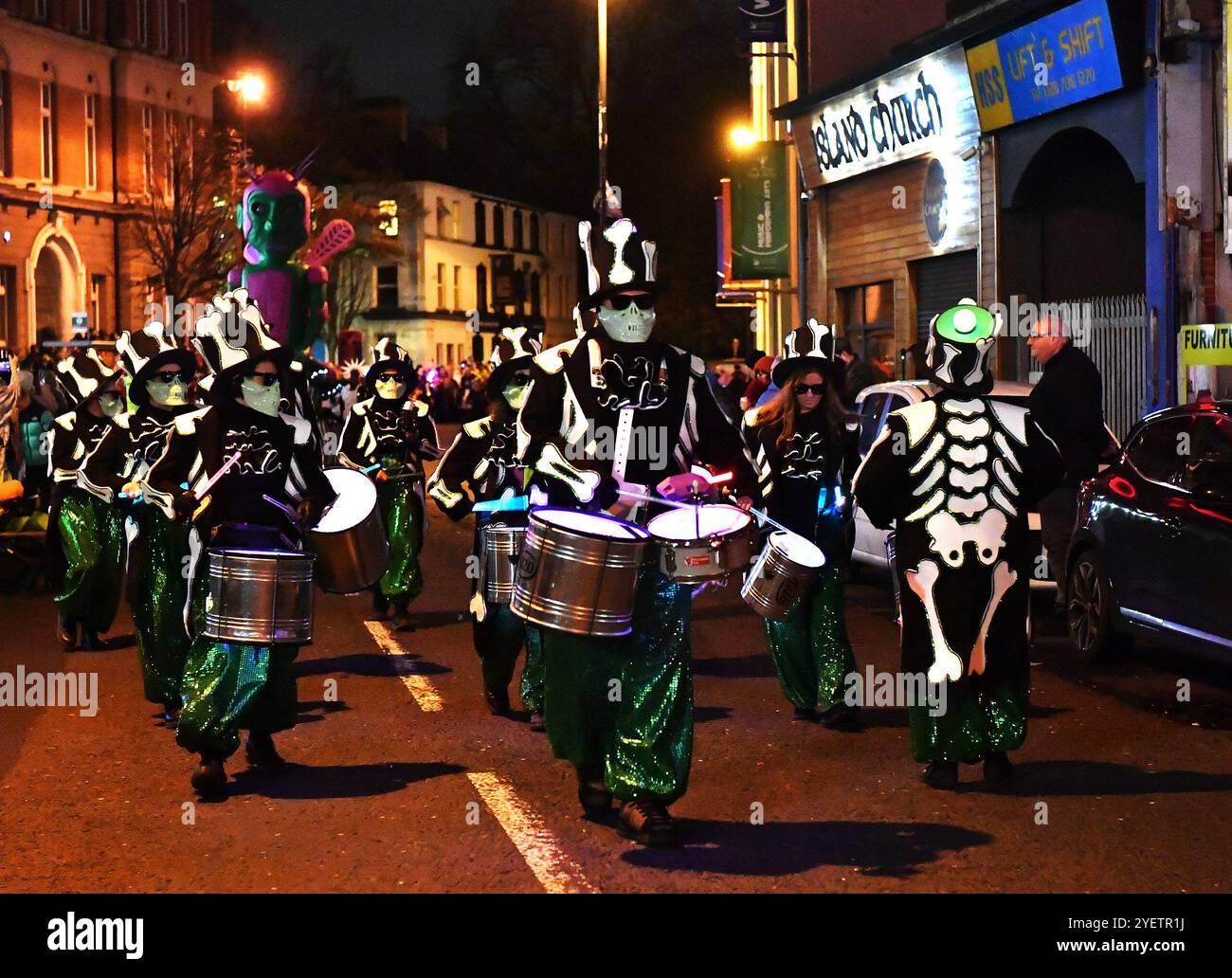 Revellers and performers at the 2024 Halloween carnival and parade in ...