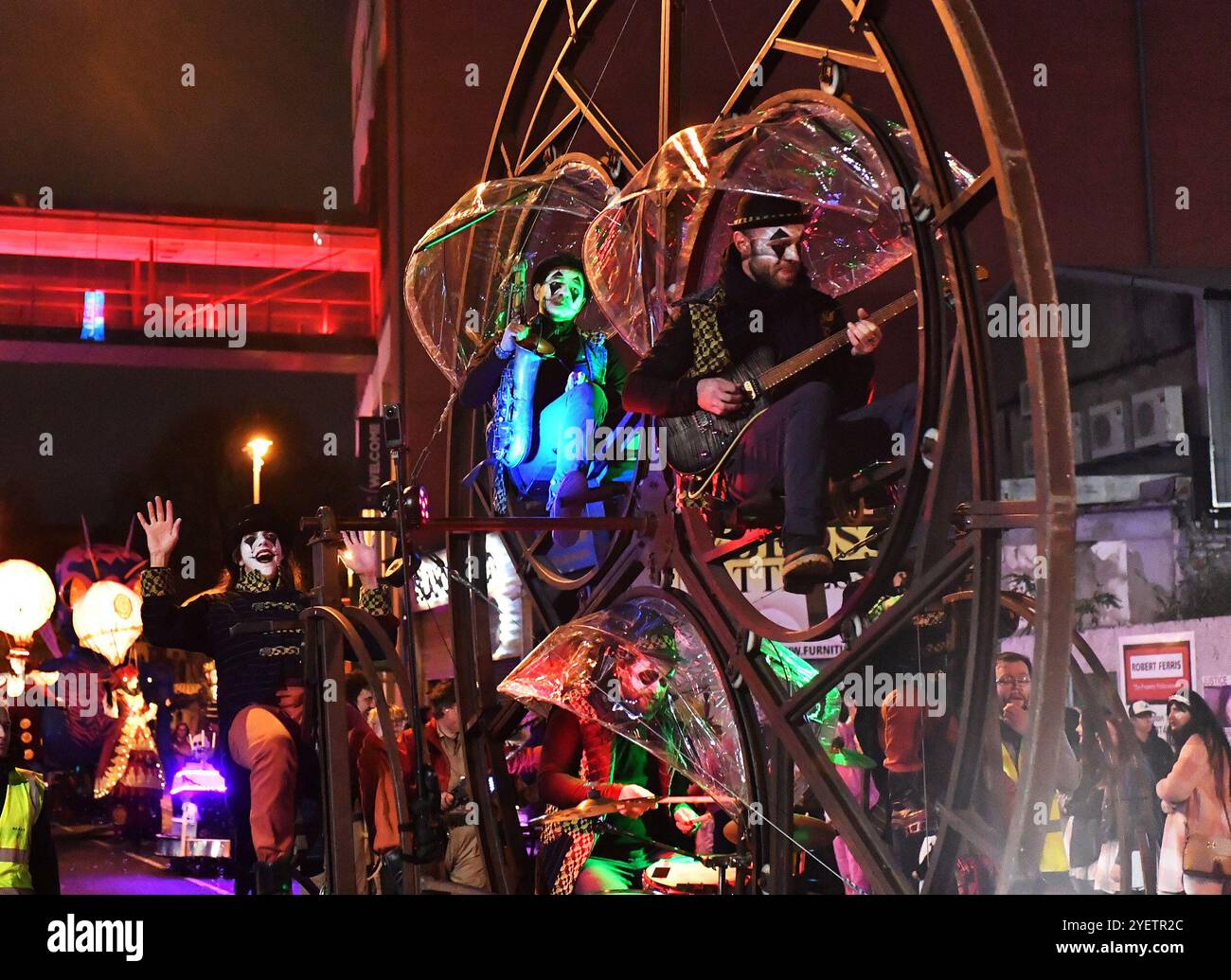 Revellers and performers at the 2024 Halloween carnival and parade in ...