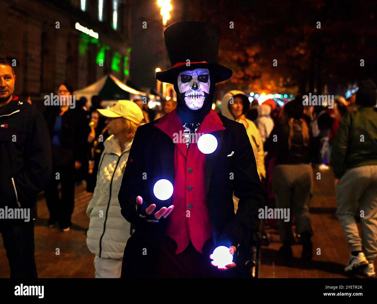 Revellers and performers at the 2024 Halloween carnival and parade in ...