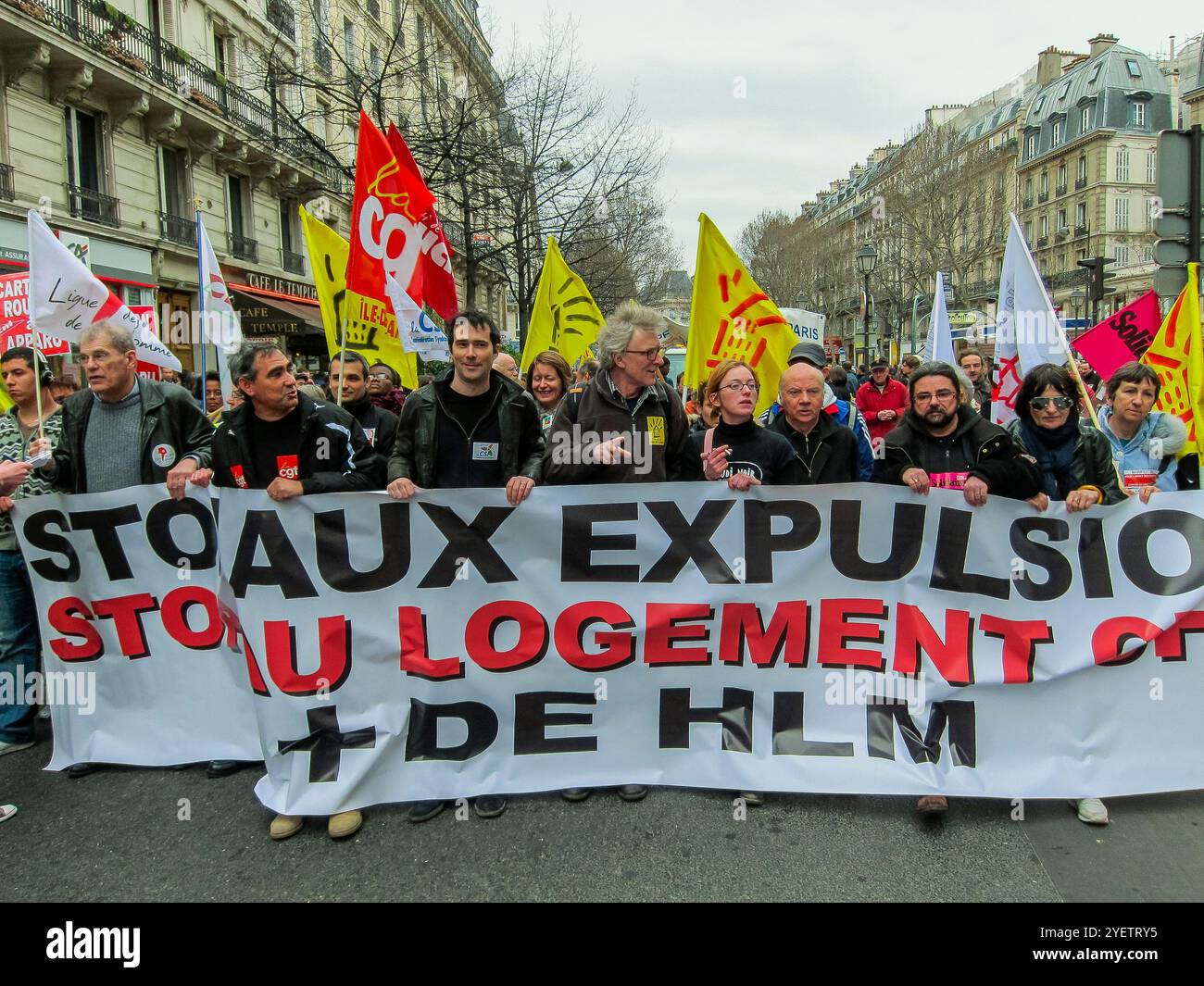 Paris, France, Crowd of People, Jacques Gaillot, French Activist Priest ...
