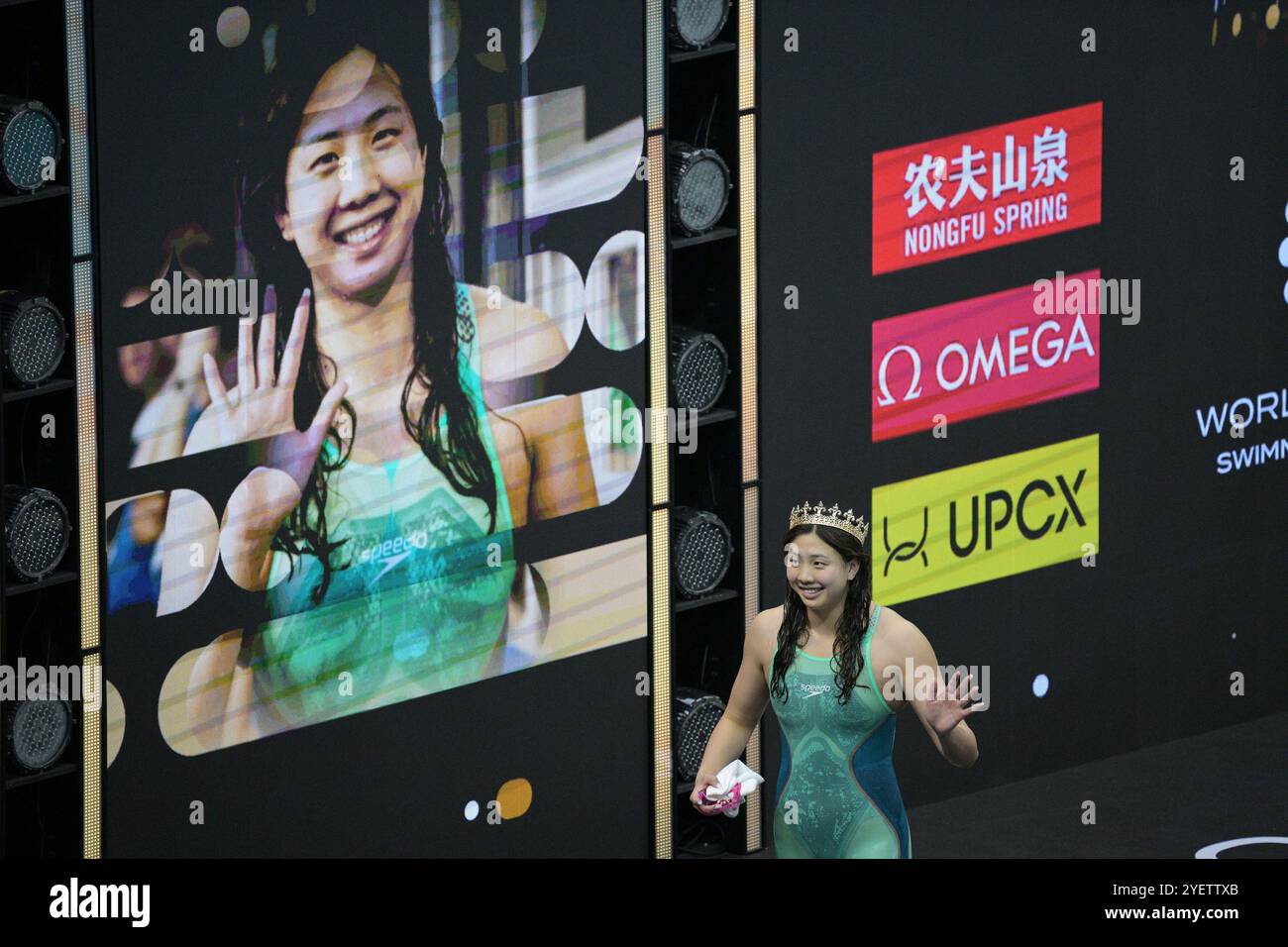 Singapore. 1st Nov, 2024. Tang Qianting of China celebrates after the ...