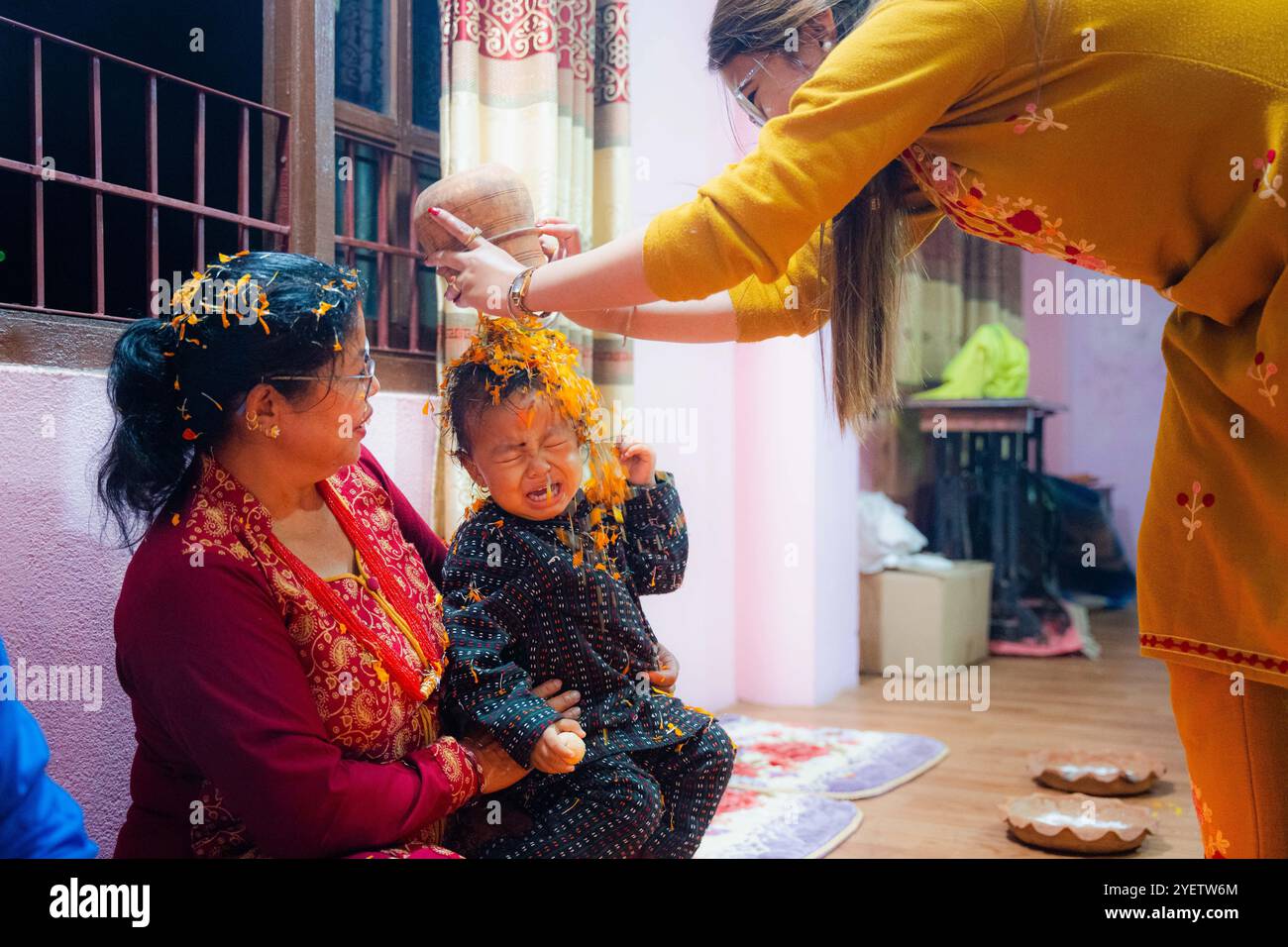 November 1, 2024, Bhaktapur, Bagmati, Nepal: A Family member ...