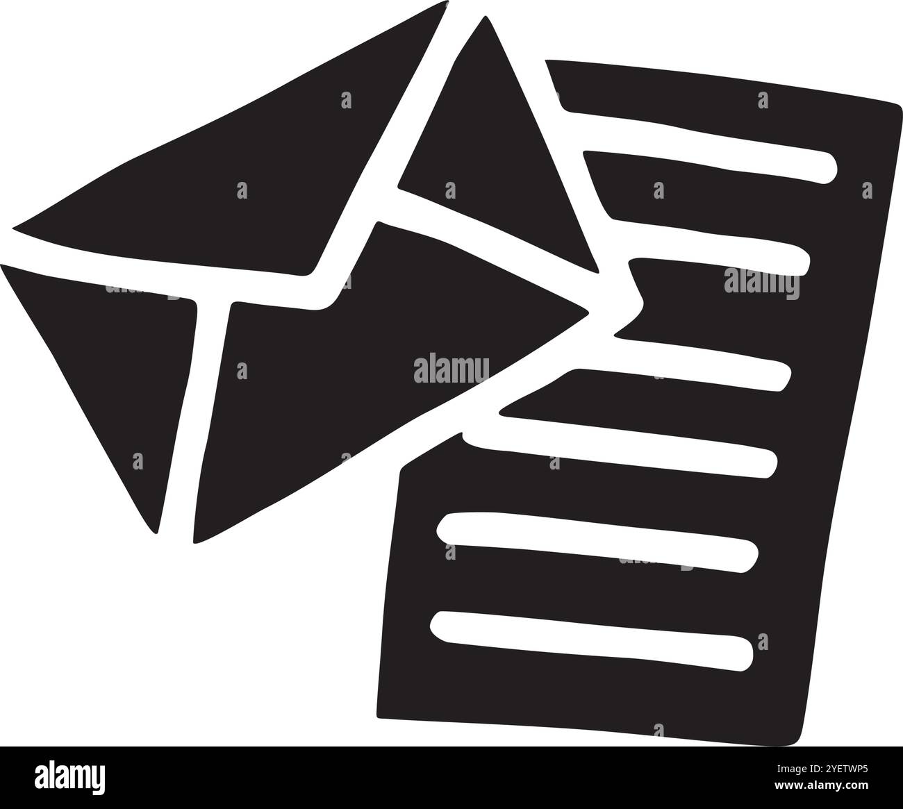 Doodle Open envelope with letter icon or logo, hand drawn with thin ...