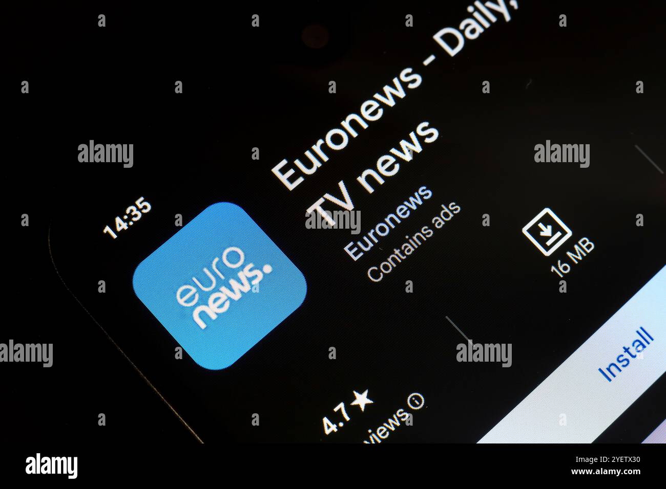 November 1, 2024, Brazil. In this photo illustration, the Euronews app ...