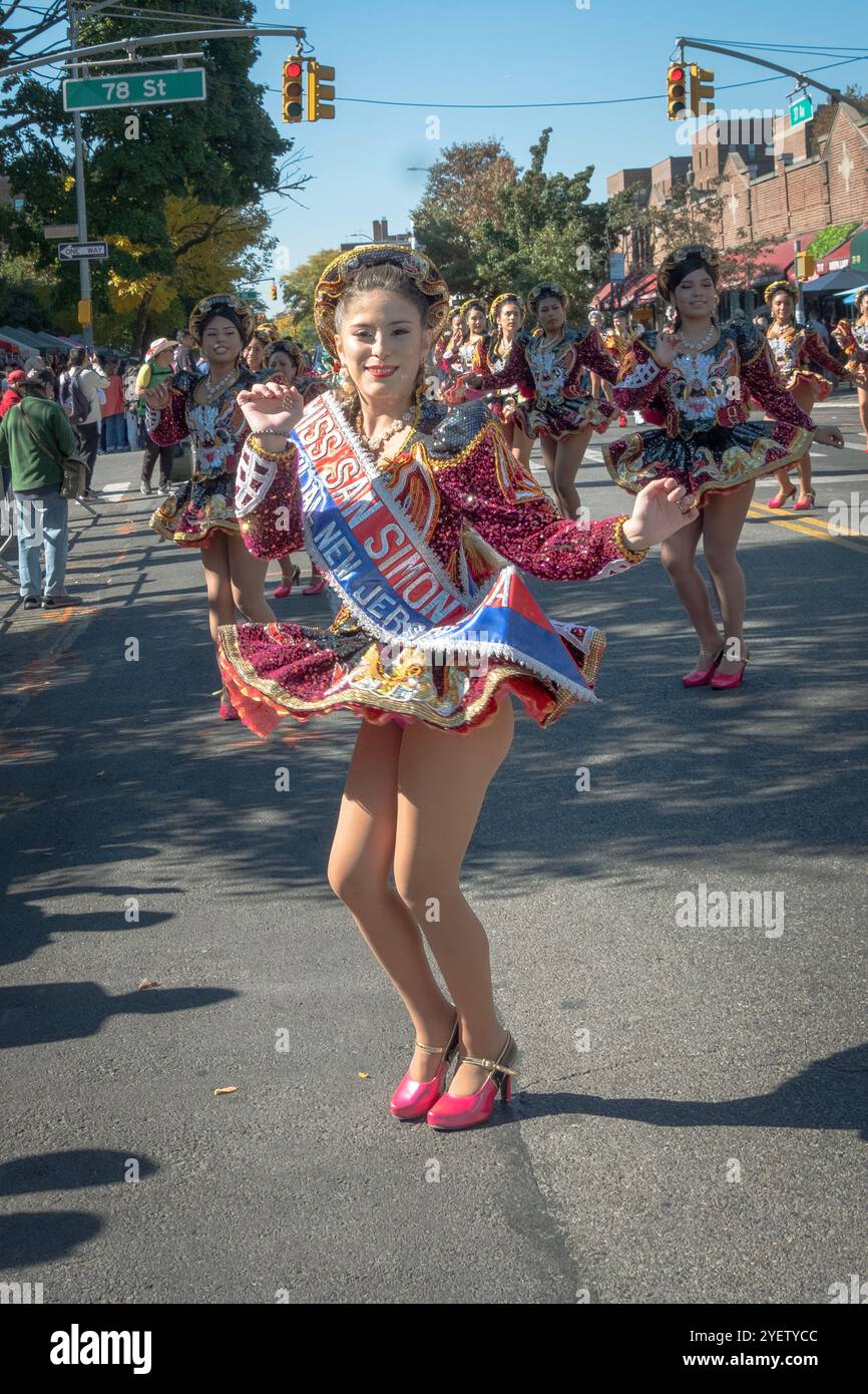 An animated Miss San Simon USA Jersey branch dancing during the 2024 ...