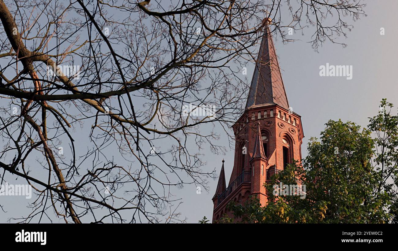 Old church, main door, tower of the Evangelical-Augsburg in ...