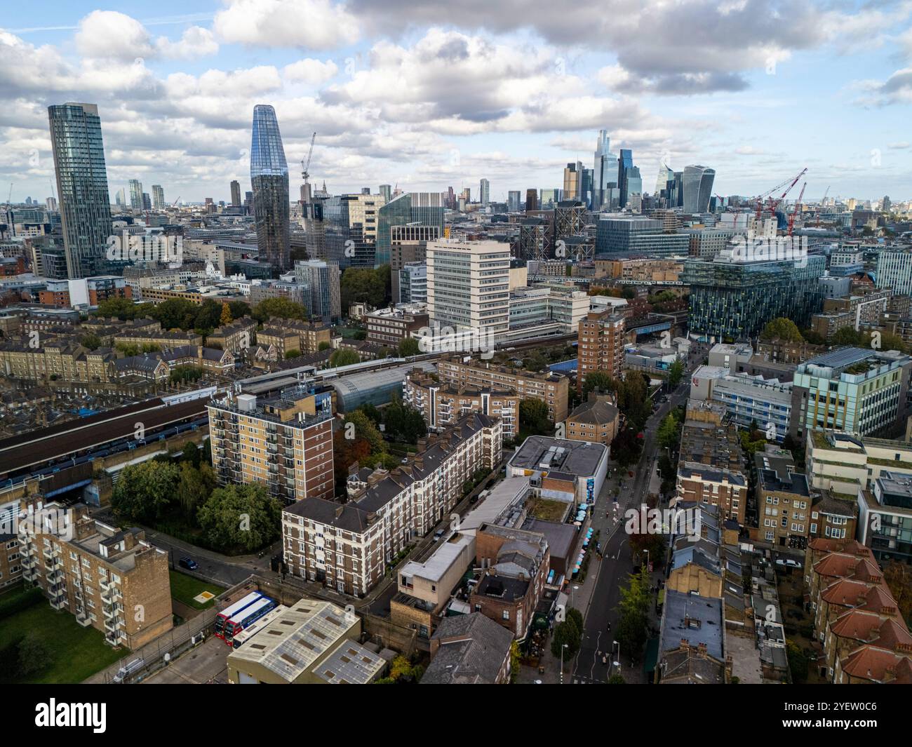 Aerial image of London's cloudy skyline Stock Photo - Alamy