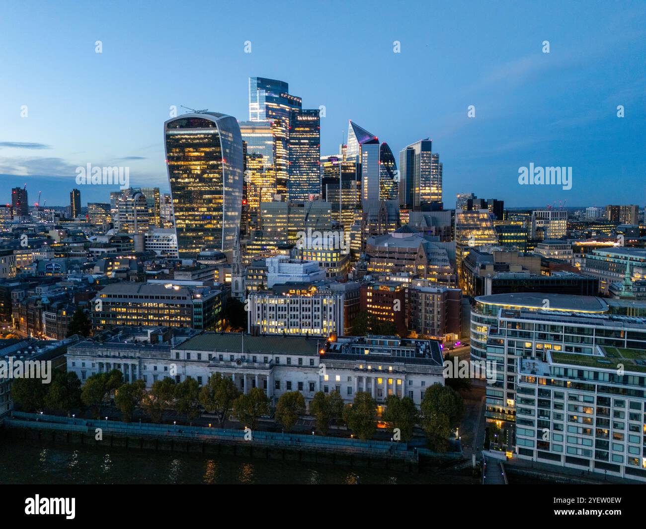 Aerial image of London skyline in the evening Stock Photo - Alamy