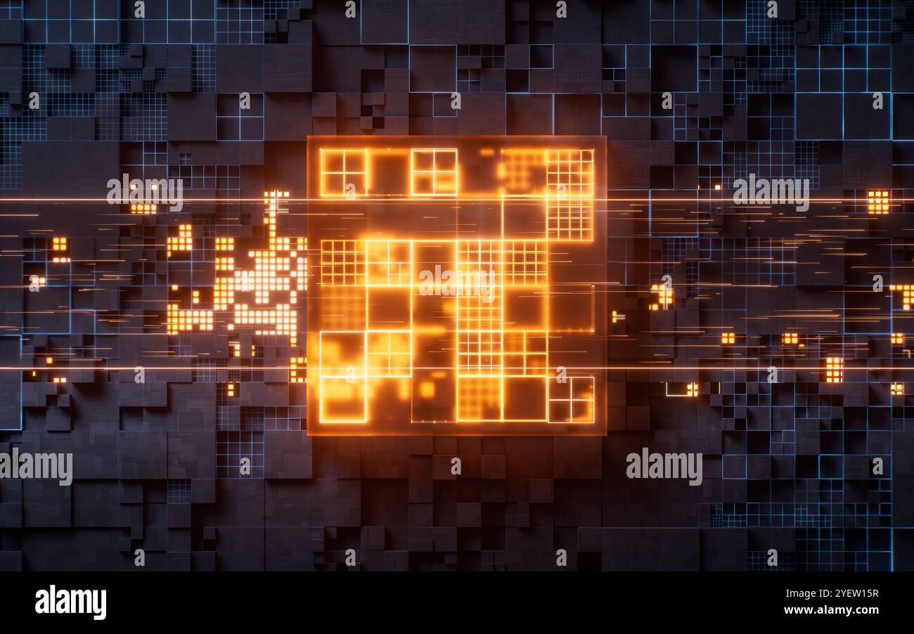 3d rendering golden circuit hi-res stock photography and images - Alamy
