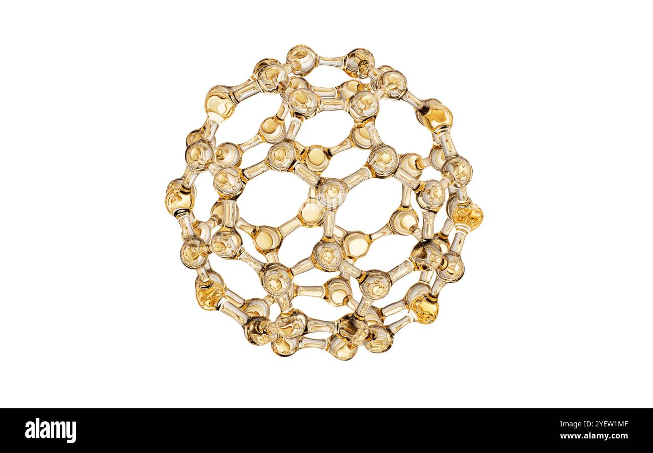Golden molecules with biological and chemical concept, 3d rendering. 3D ...