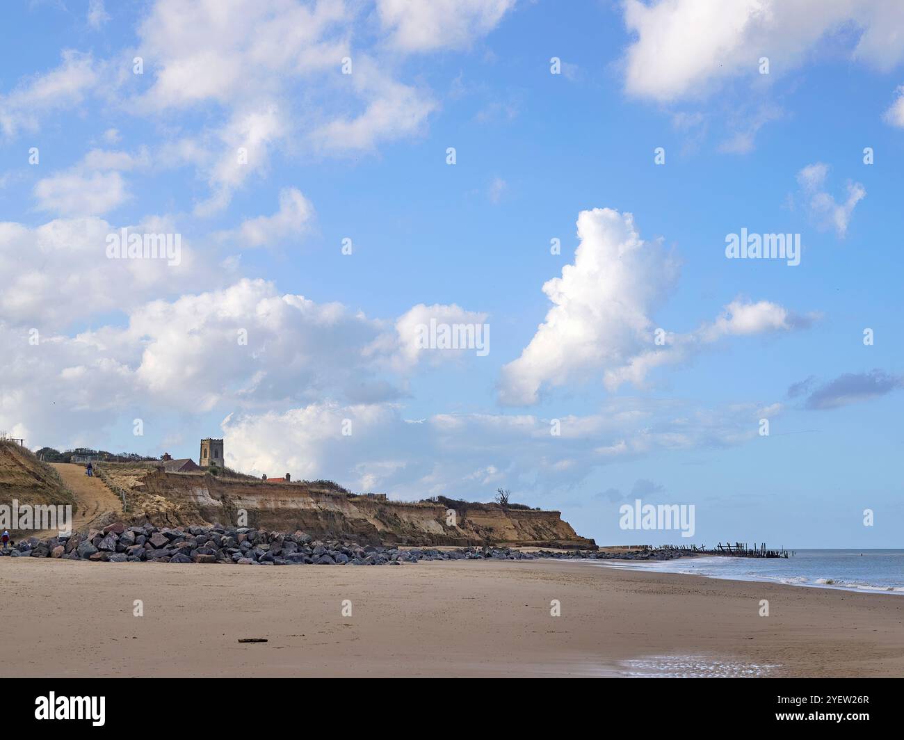 Happisburgh North Norfolk suffering badly from coastal erosion Stock ...