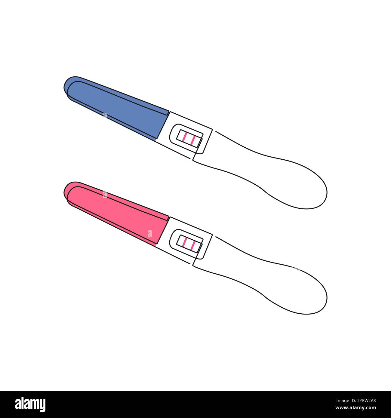 HCG Pregnancy test. One line art. Positive pregnancy test result. Hand ...