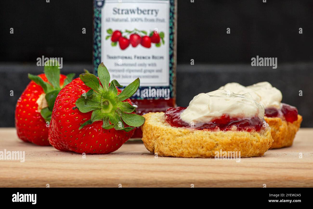 Strawberry Jam Scones Stock Photo - Alamy