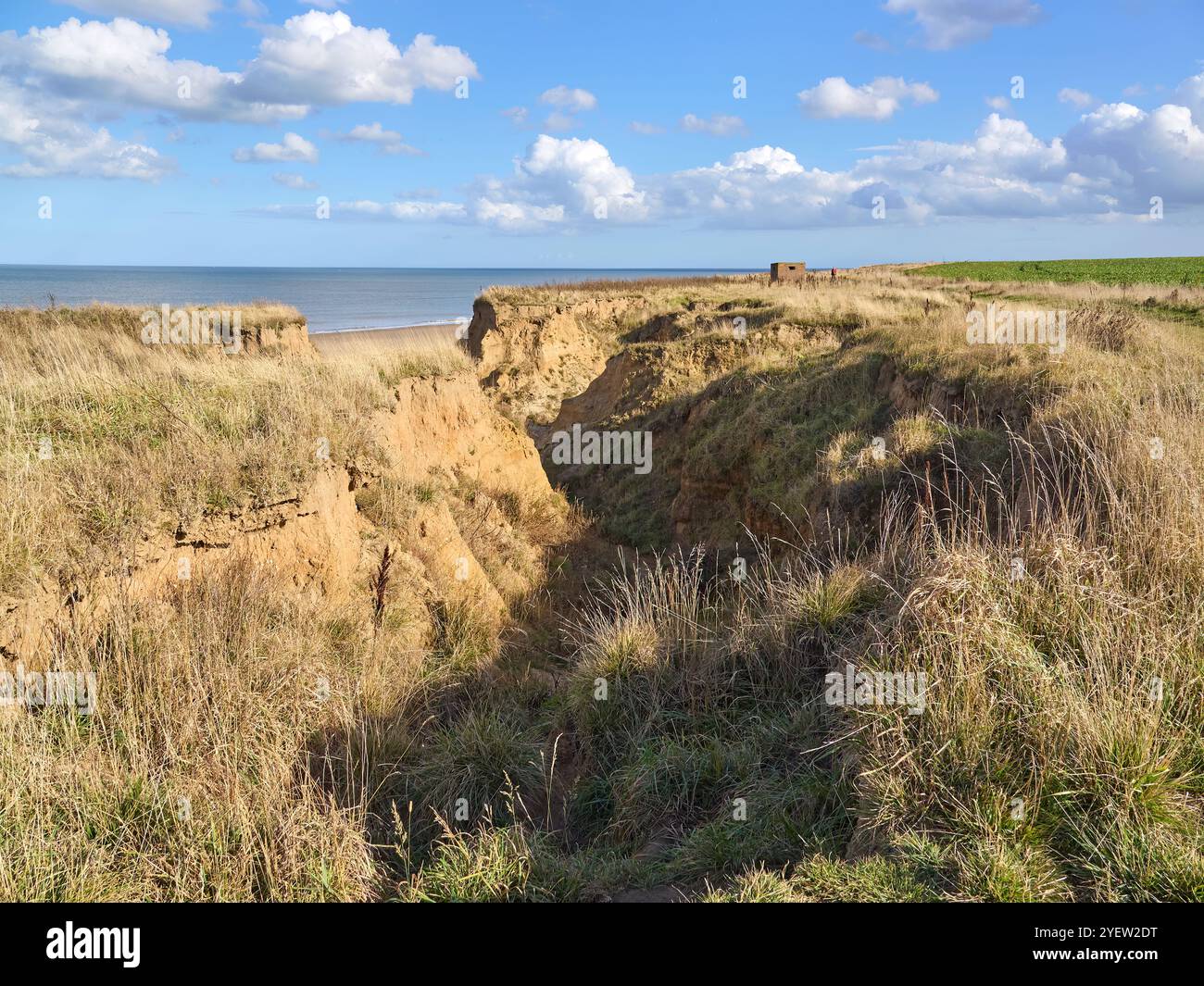 Happisburgh North Norfolk suffering badly from coastal erosion Stock ...