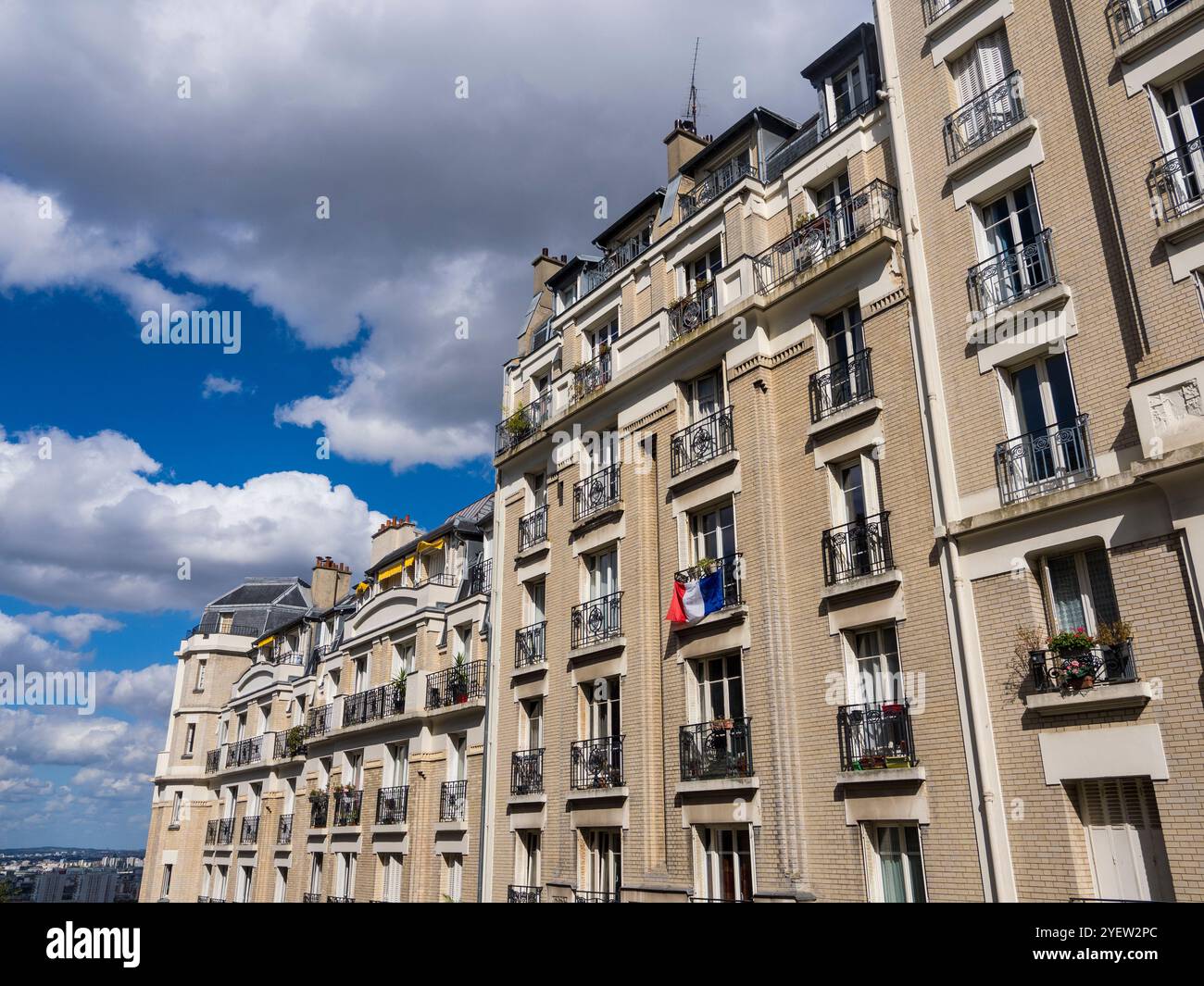 The French Flag, (drapeau national de la France), Block of Flats ...