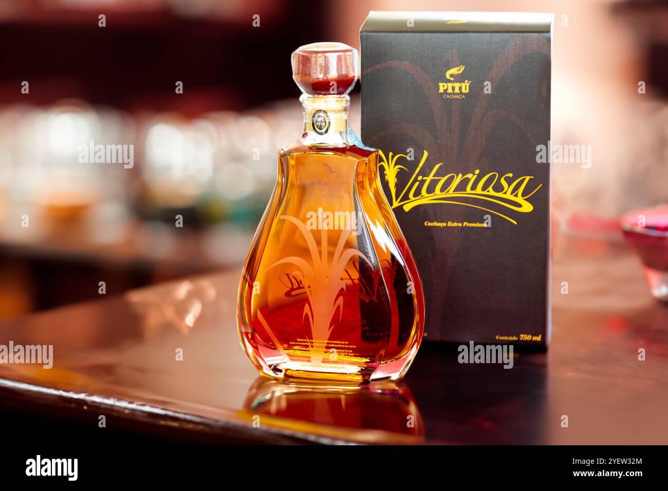 Brazilian cachaça Pitú Vitoriosa extra premium Stock Photo - Alamy