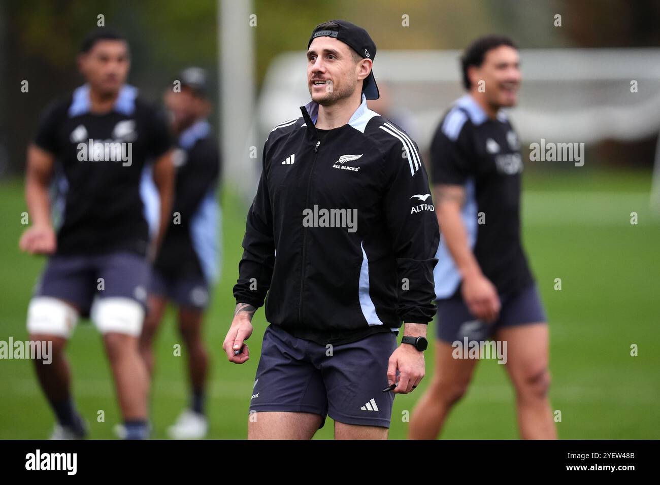 New Zealand's TJ Perenara during a team run at The Lensbury Resort ...