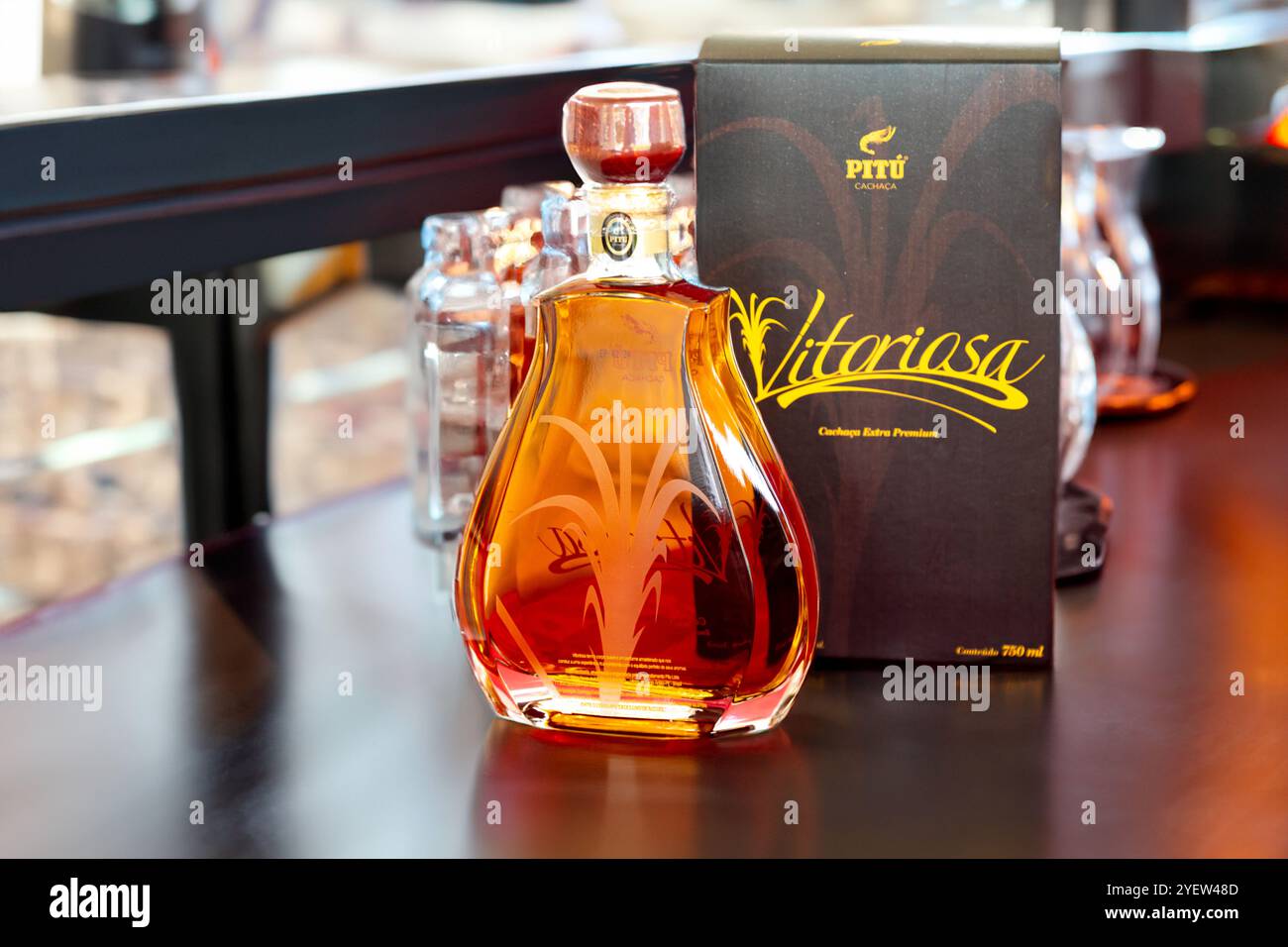 Brazilian cachaça Pitú Vitoriosa extra premium Stock Photo - Alamy
