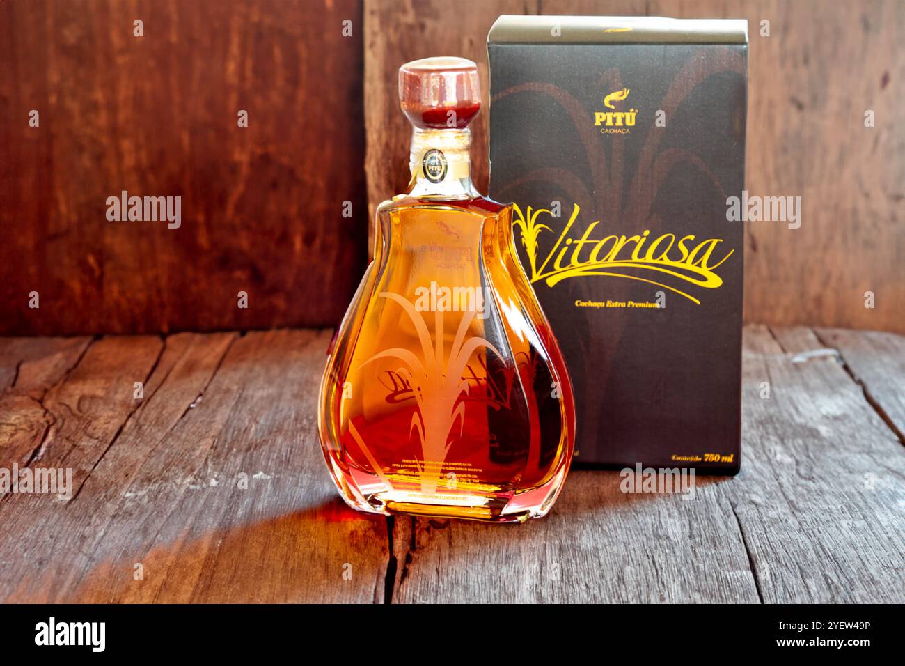 Brazilian cachaça Pitú Vitoriosa extra premium Stock Photo - Alamy