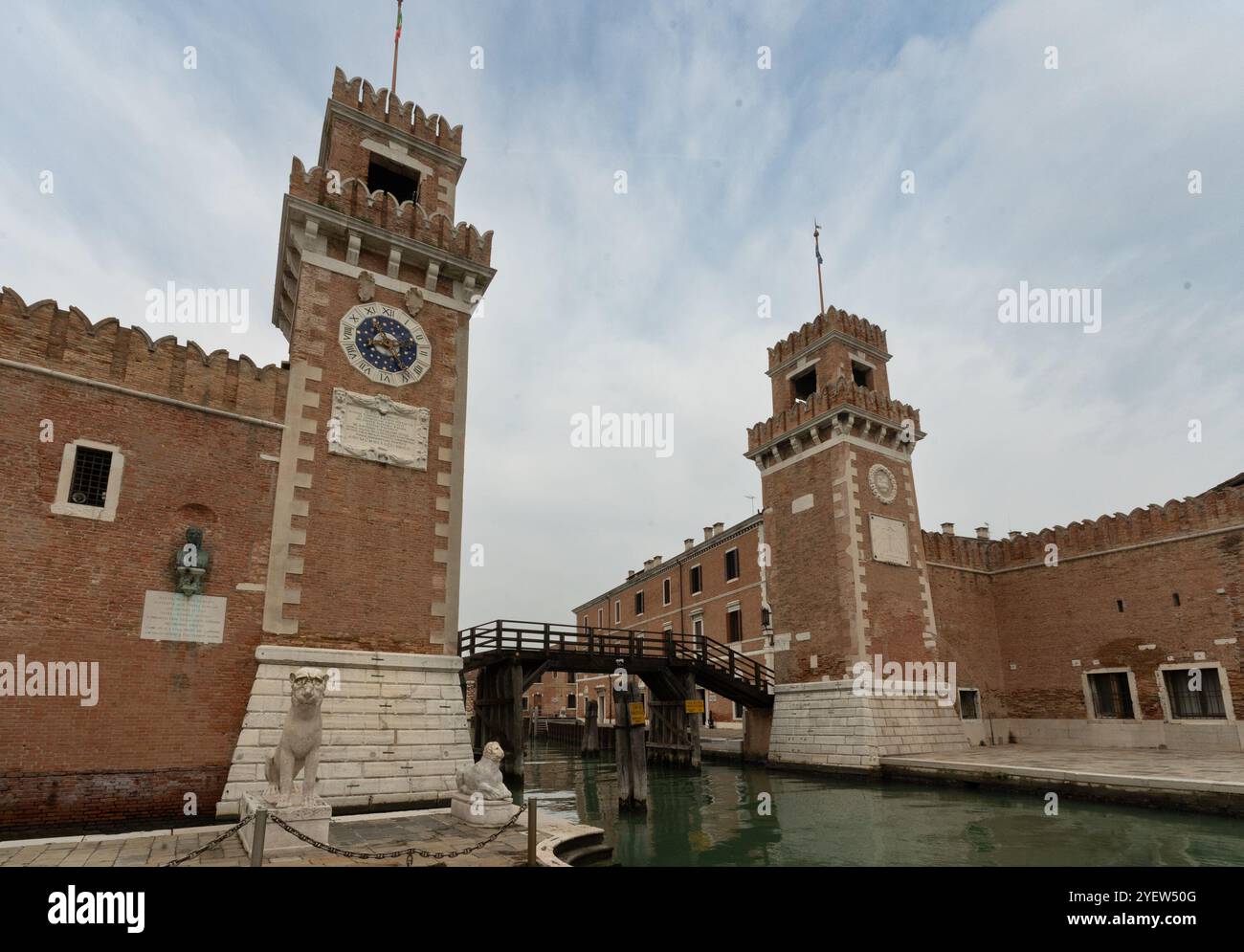 Venice, Vento – IT – Oct 13, 2024 The Venetian Arsenal features red ...