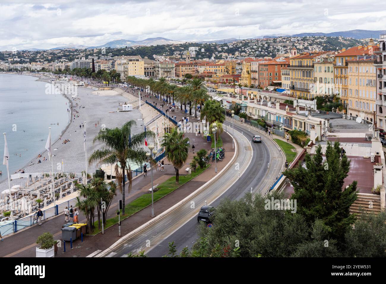Views of the old town of Nice and Bay dAnglais from steps leading to ...