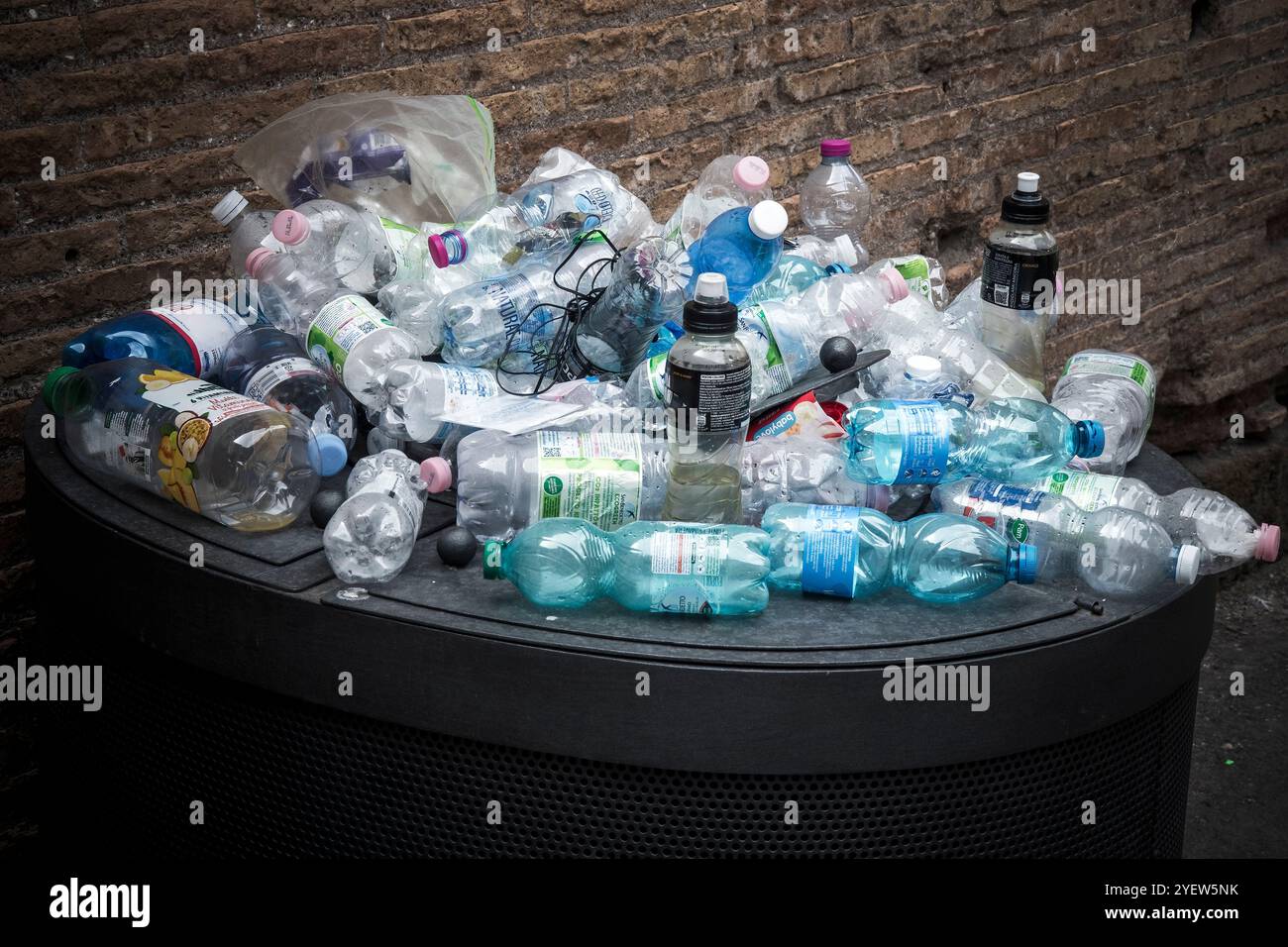 Plastic bottle overspill at popular tourist destination Stock Photo - Alamy