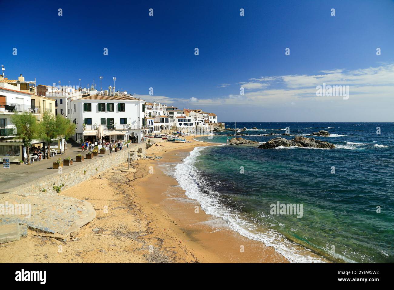 View of the bay of Calella de Palafrugell on the Costa Brava, Spain ...