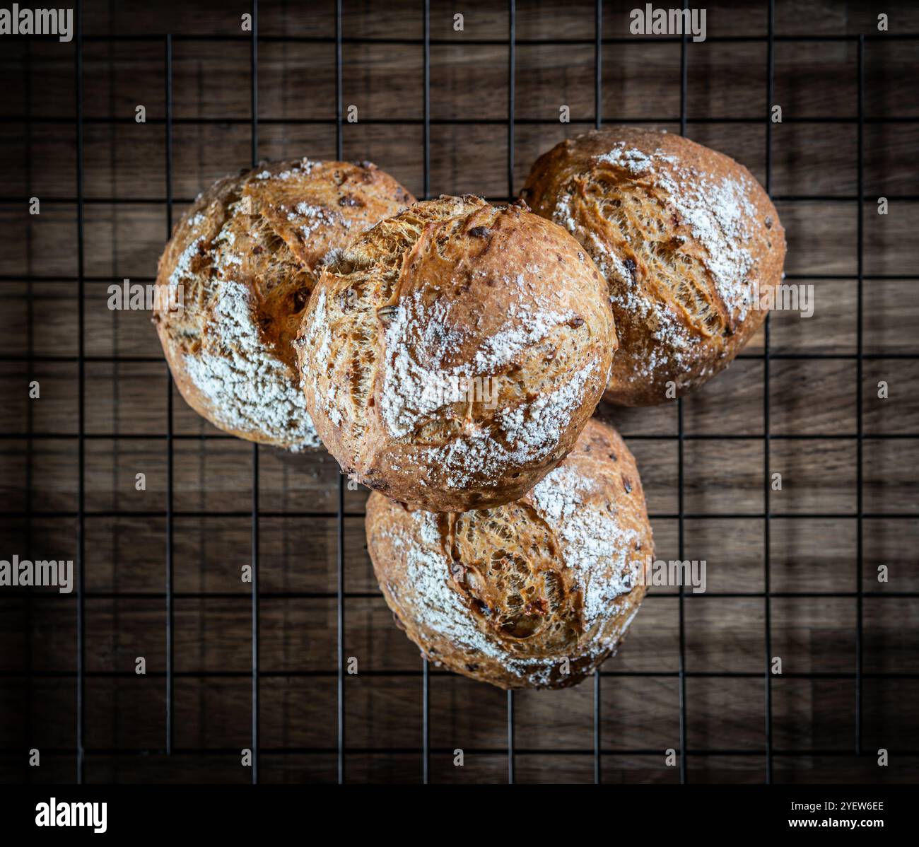 Vlassic farm country bread buns on a grill. These homemade rustic rolls ...