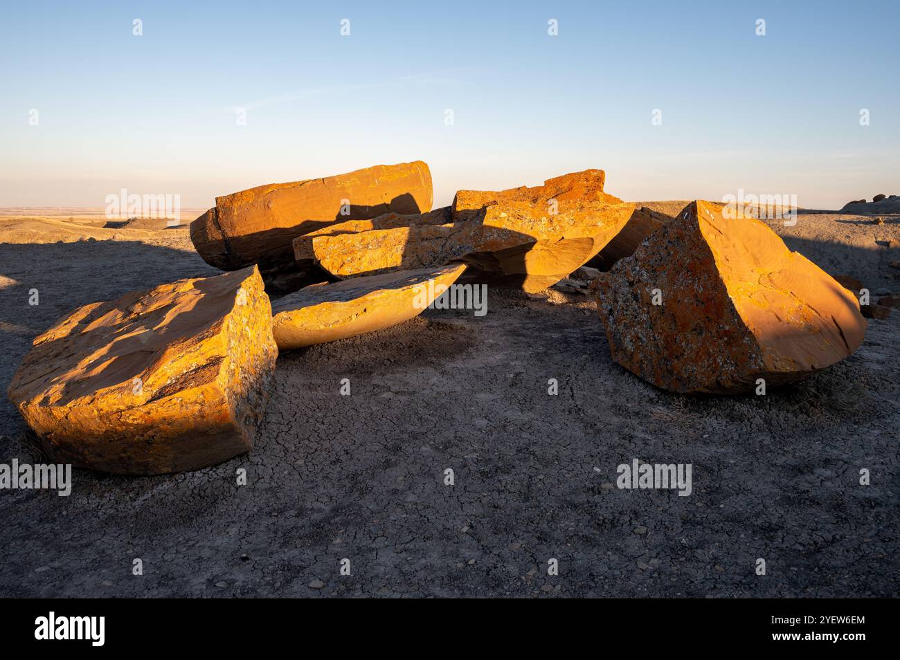 Sunrise landscapes at Red Rock Natural area in the badlands of Southern ...