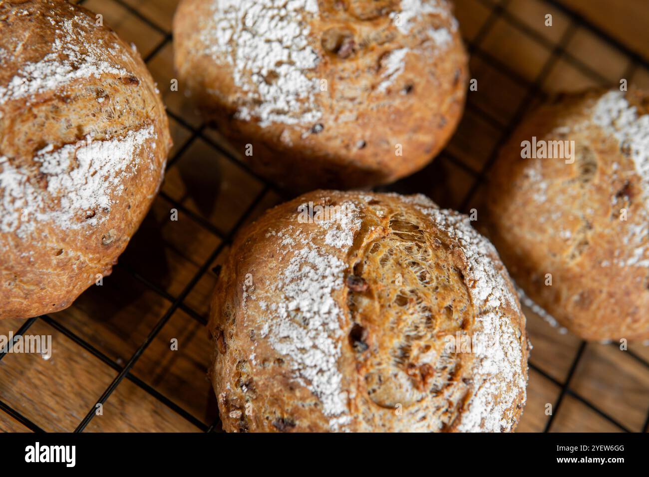 Vlassic farm country bread buns on a grill. These homemade rustic rolls ...