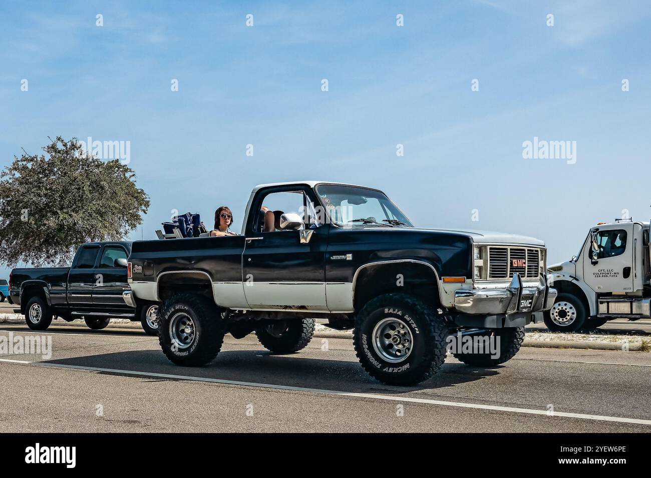 Gulfport, MS - October 04, 2023: Wide angle front corner view of a 1986 ...