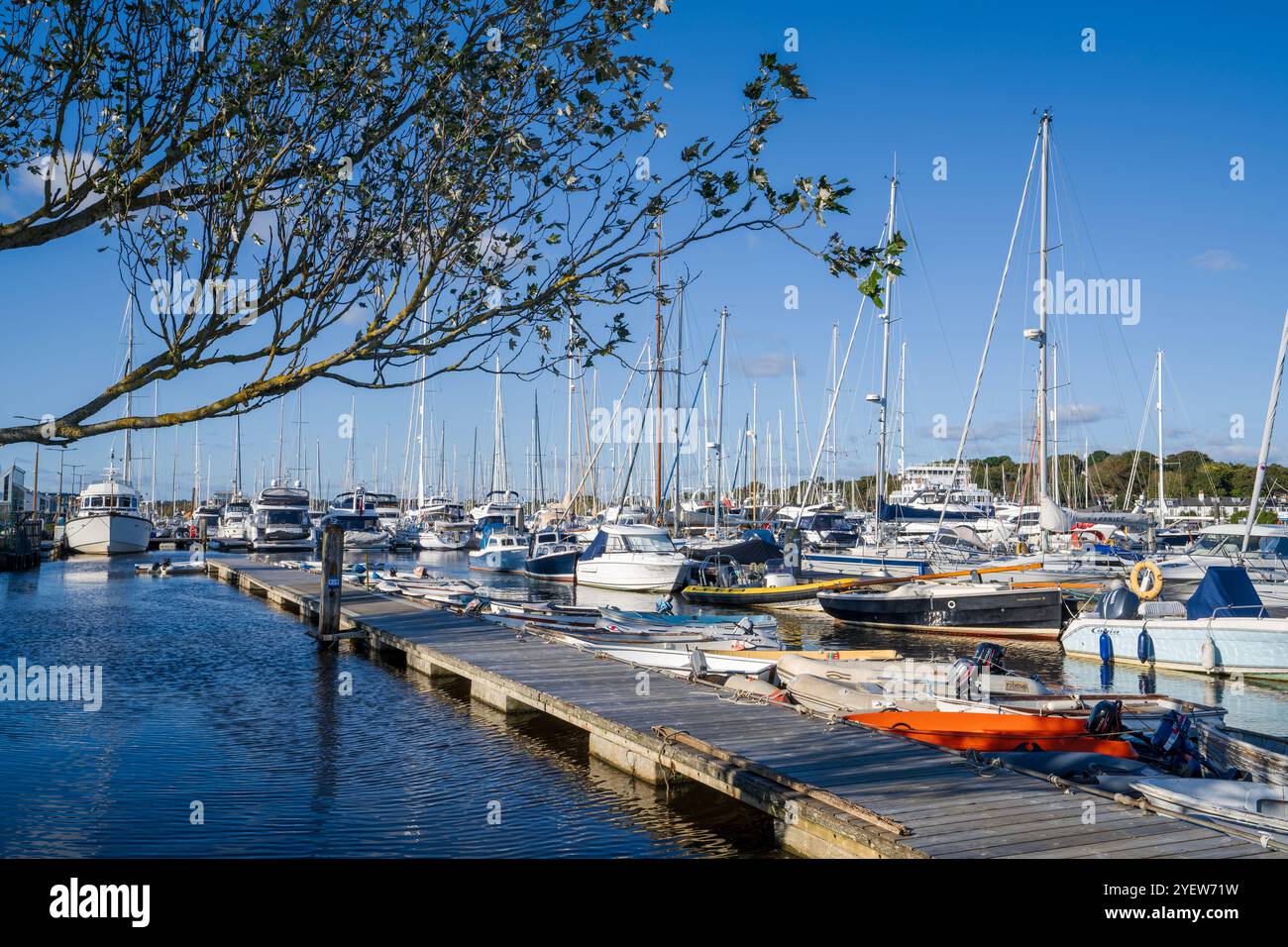 Lymington Harbour marina, Lymington, Hampshire, England, UK Stock Photo ...