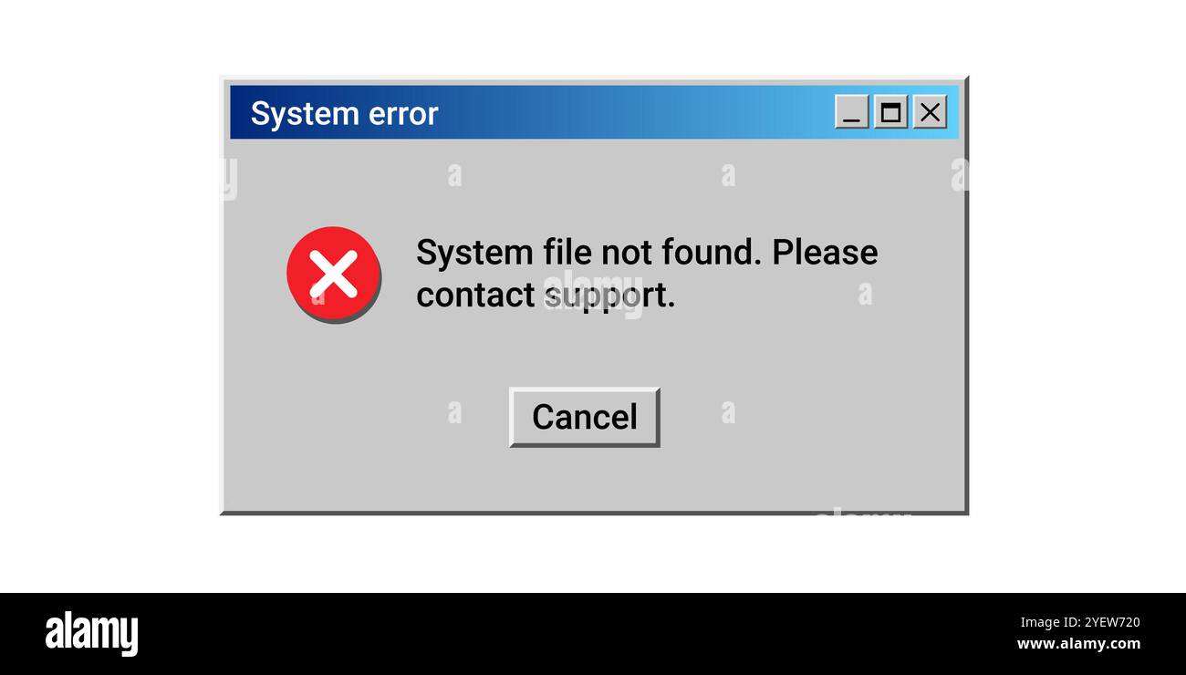 Red error message. Crash notification. Old error icon on PC Stock Vector Image & Art - Alamy