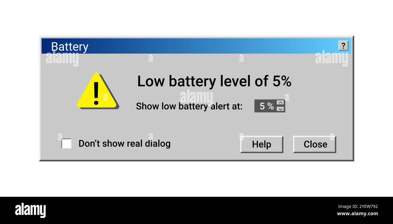 Battery notification hi-res stock photography and images - Alamy