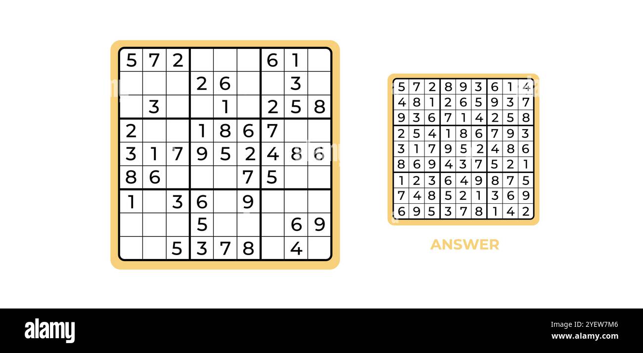 Sudoku boar intellectual game with numbers. Education game for brain ...