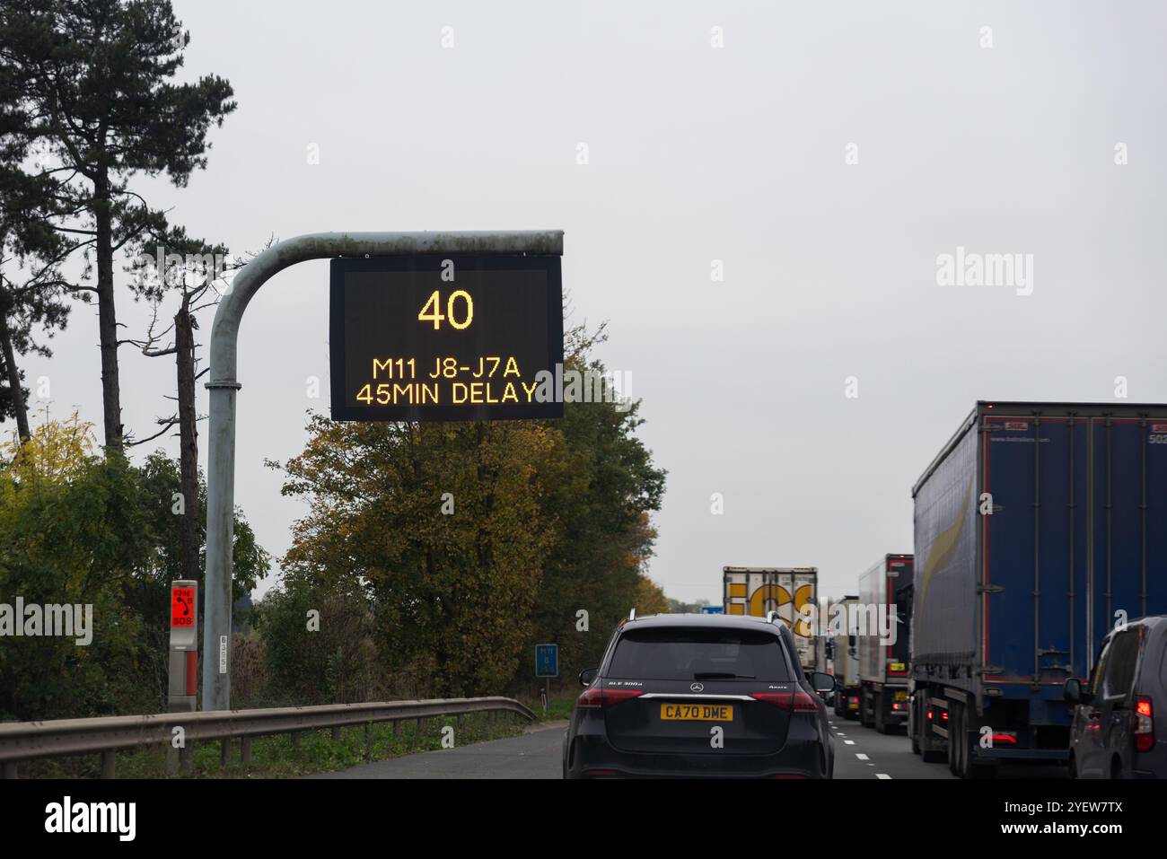 Temporary speed limit motorway hi-res stock photography and images - Alamy