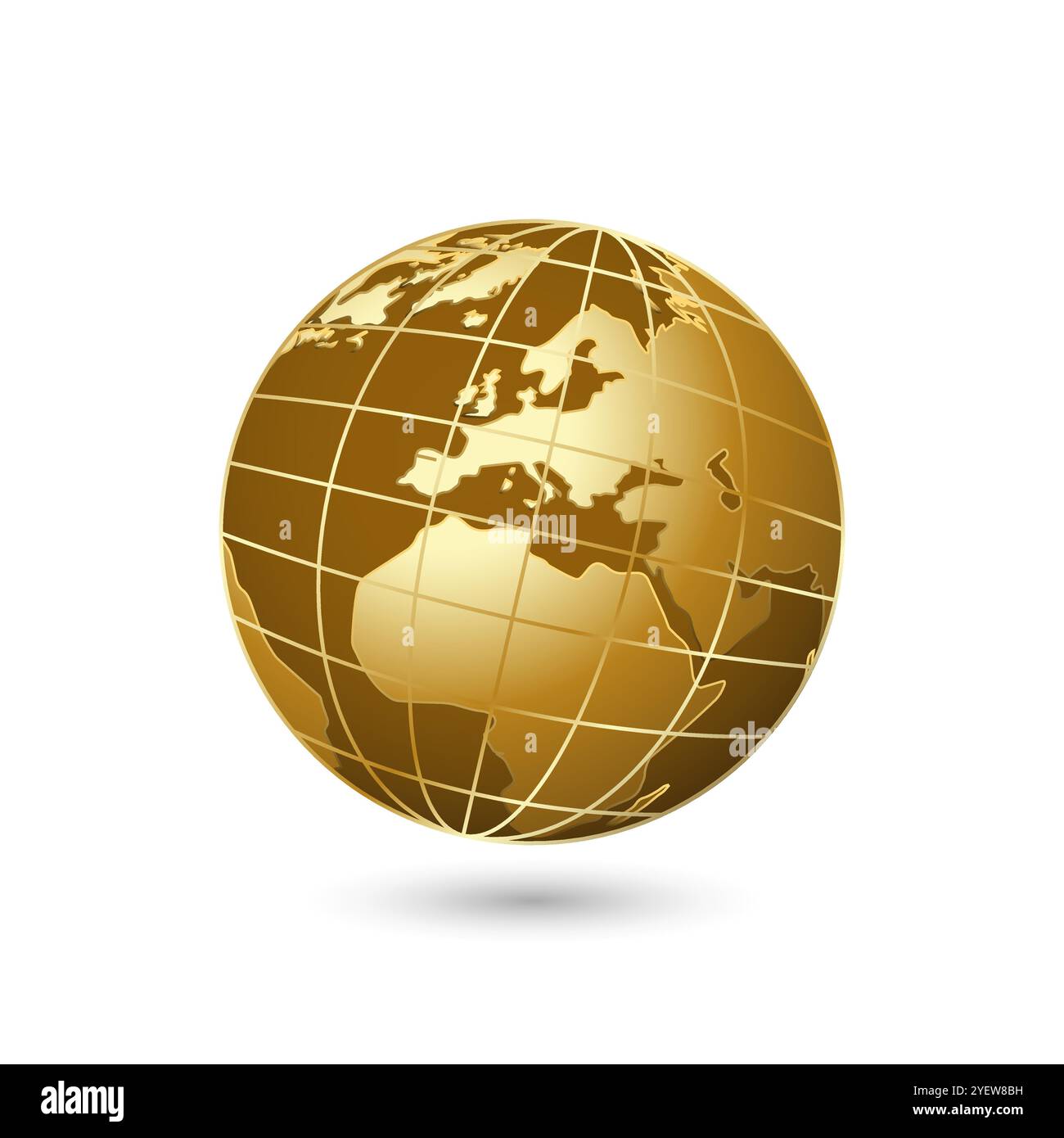 Golden 3d planet earth with continents Stock Vector Image & Art - Alamy