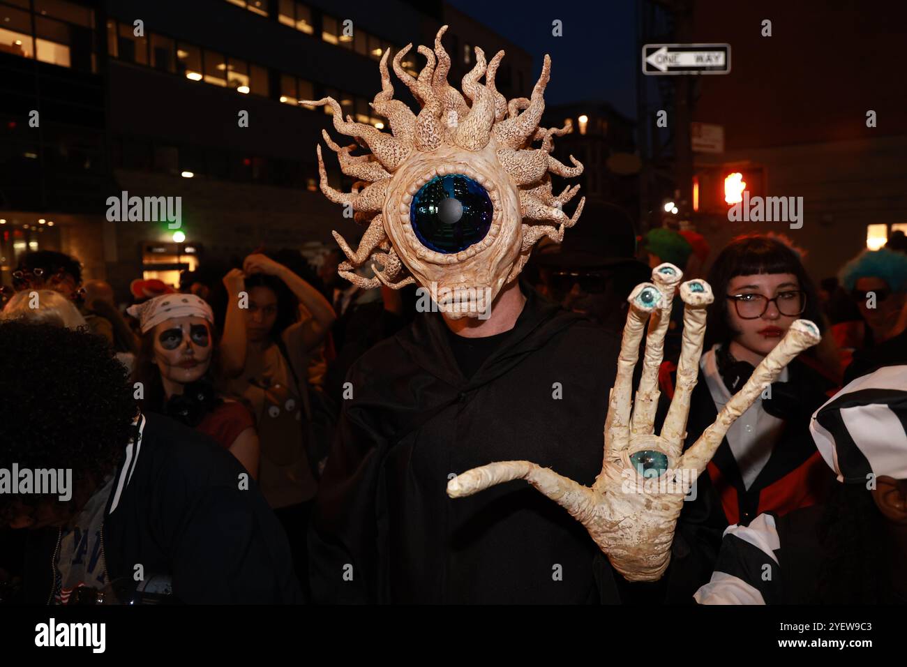 A reveler is dressed as a creepy alien for the New York’s 51st Annual ...