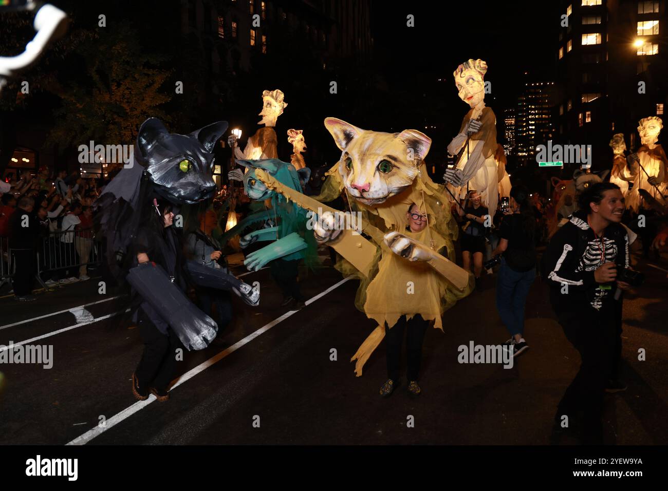 Performers dressed as cats entertain crowds during the New York’s 51st ...