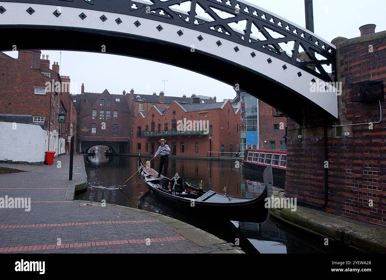Gondola rides on the canal at Gas Street Basin, Birmingham with Silvano ...