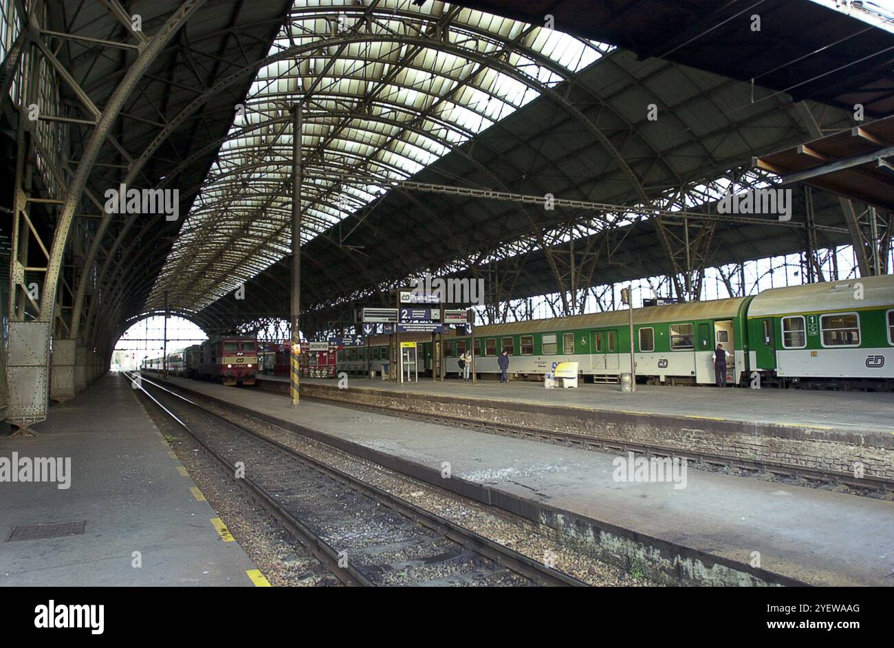 Prague Railway Station in the Czech Republic Pictured in 2001 Stock ...