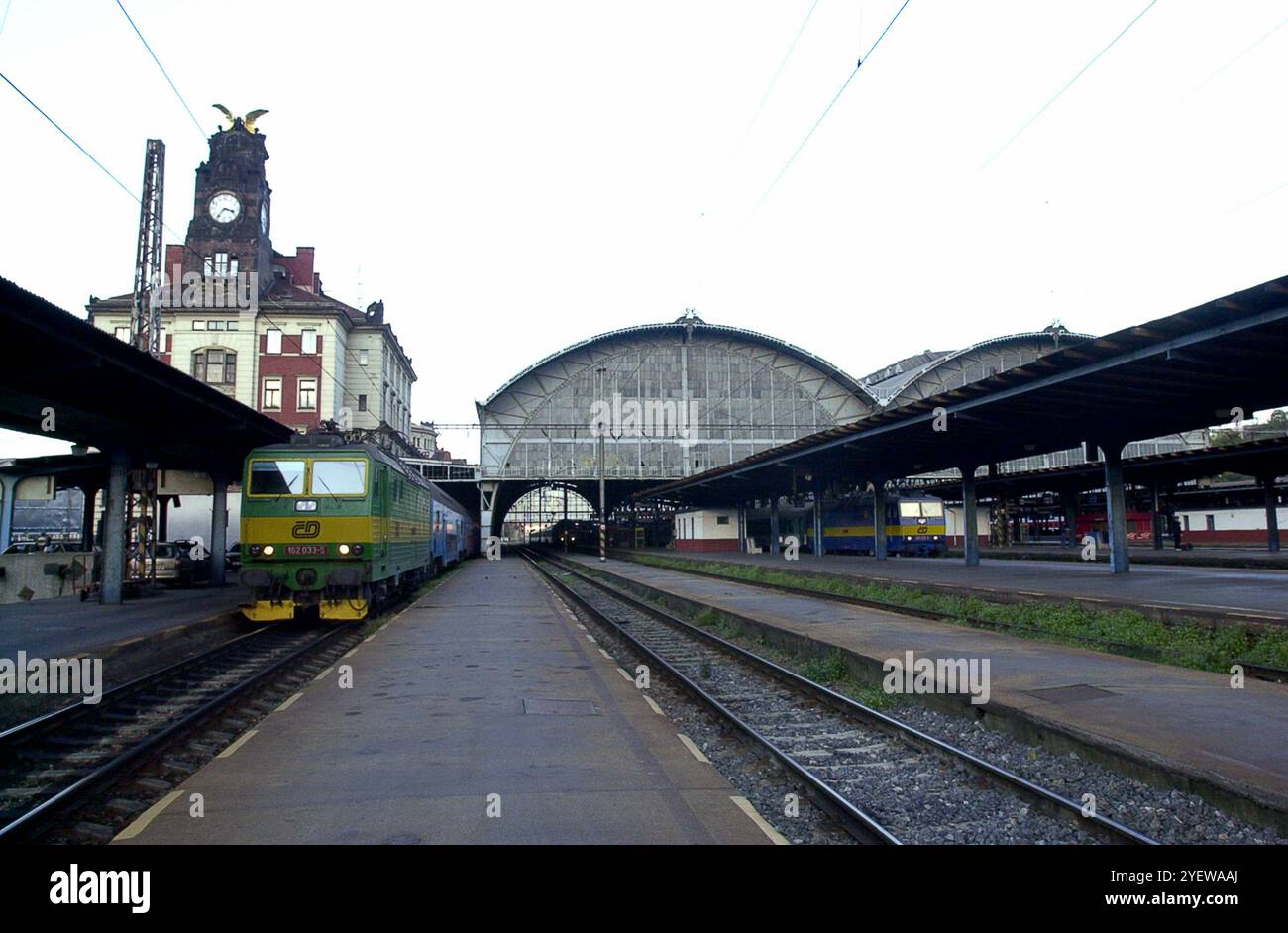 Prague Railway Station in the Czech Republic Pictured in 2001 Stock ...